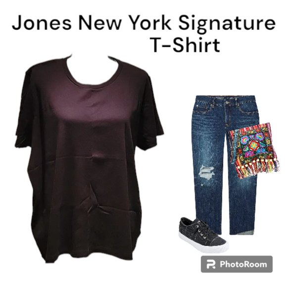 Jones New York | Tops | Jones New York Signature Black Short Sleeve ...